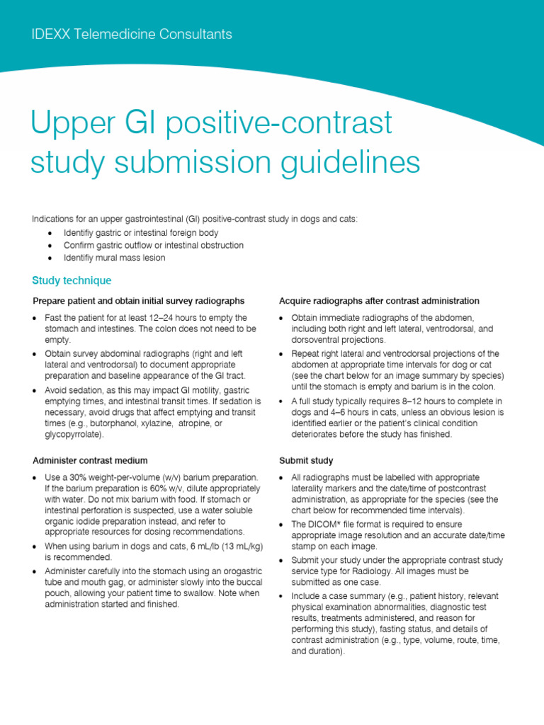 upper-gi-positive-contrast-guidelines | PDF | Gastrointestinal Tract ...