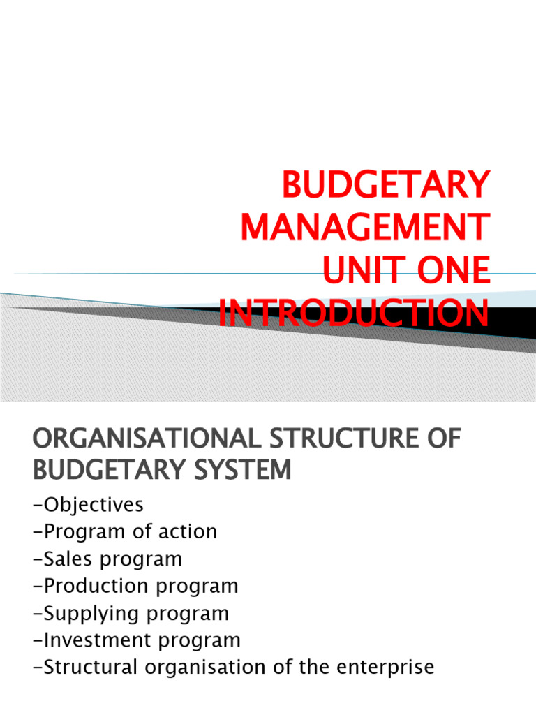 Budgetary Management Overview | PDF | Budget | Expense