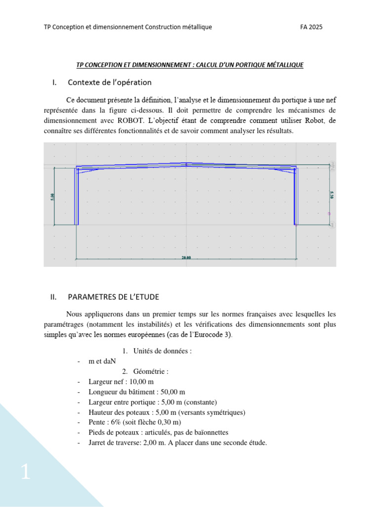 Dimensionnement d'un portique métallique | PDF