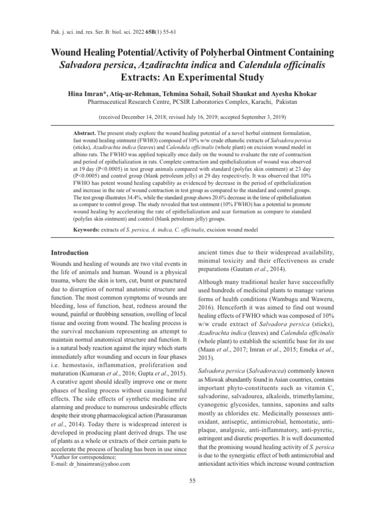 Salvadora Persica, Azadirachta Indica and Calendula Officinalis | PDF ...
