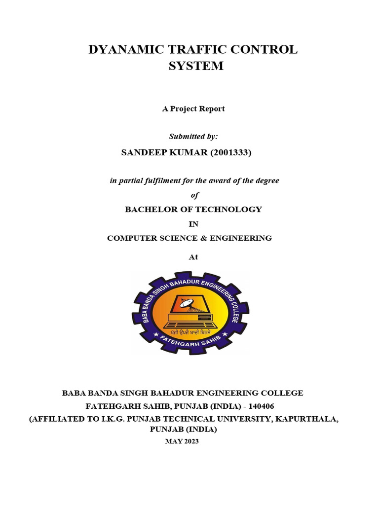 Dynamic Traffic Control System Report | PDF | Traffic | Traffic Light