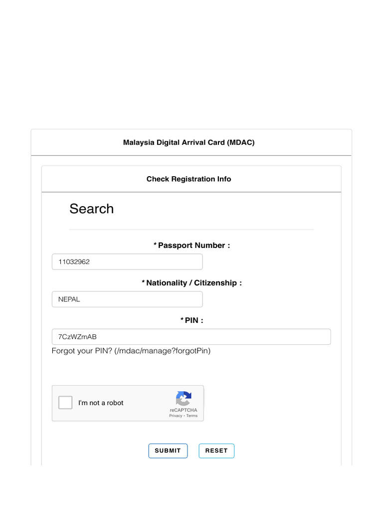 Malaysia Digital Arrival Card - MDAC | PDF