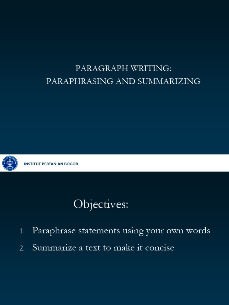Paraphrase N Summarize | PDF | Peat | Verb