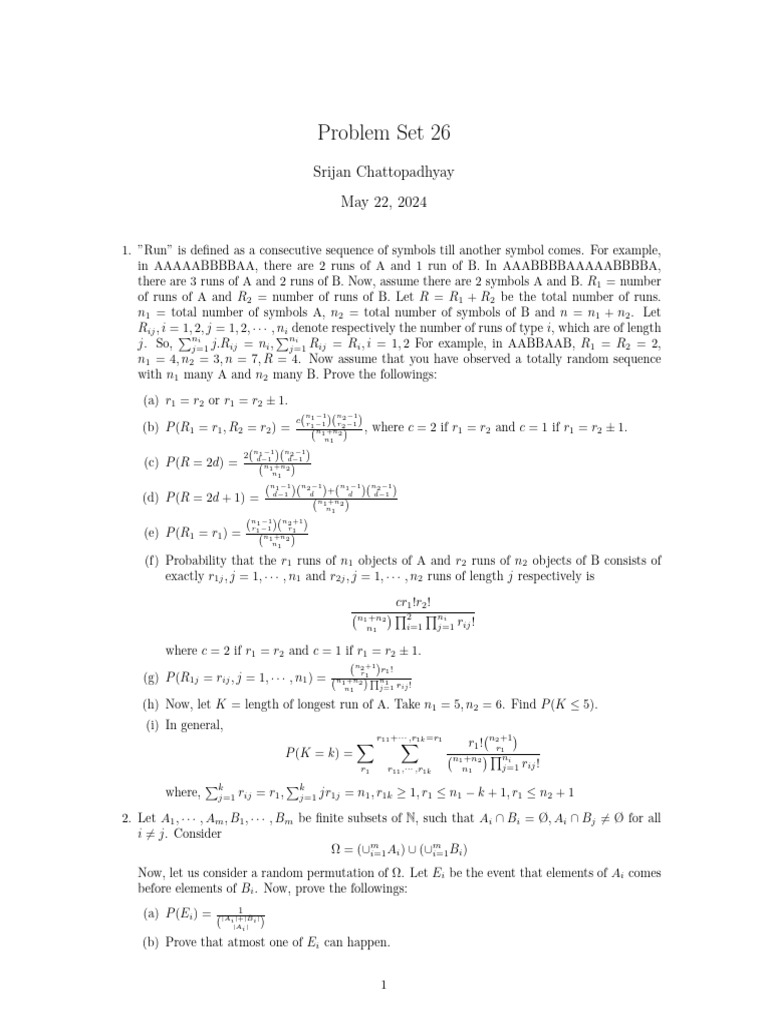 Ass24t 26 1 | PDF | Combinatorics | Abstract Algebra