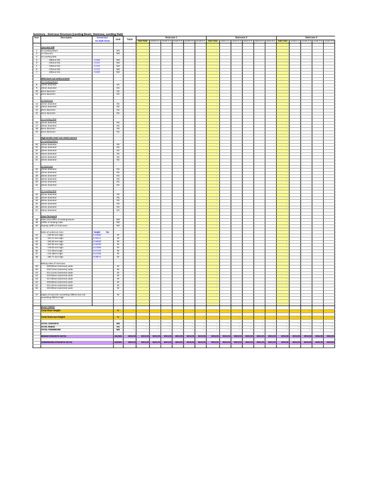 Staircase Measurement Template | PDF | Structural Engineering ...