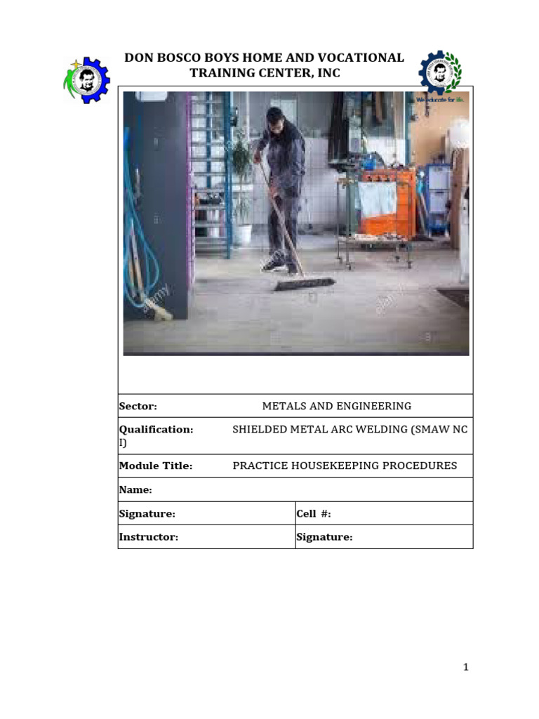 SMAW NC I Module 4 Basic Practice Housekeeping Procedure | Download Free PDF | Welding ...