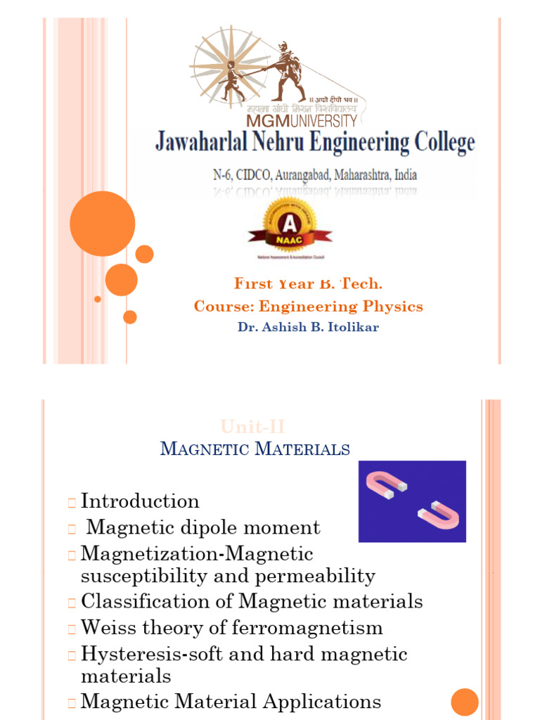 Unit-2 Magnetic Materials | PDF | Magnetism | Ferromagnetism