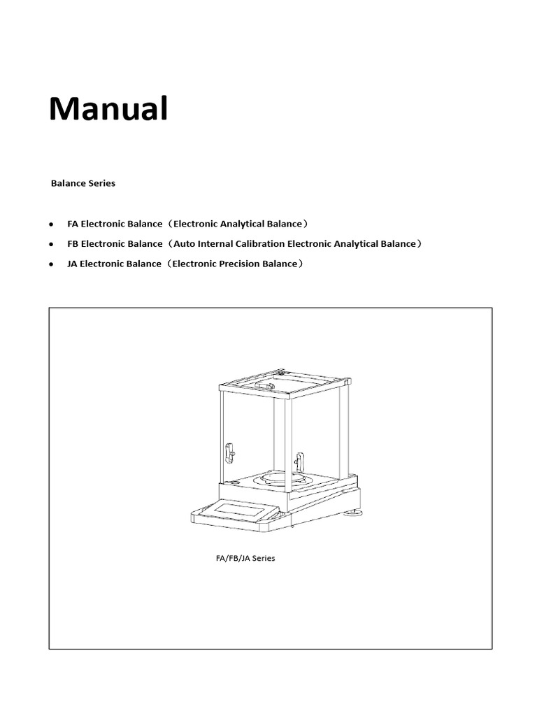 Electronic Balance User Manual | PDF | Weighing Scale | Weight