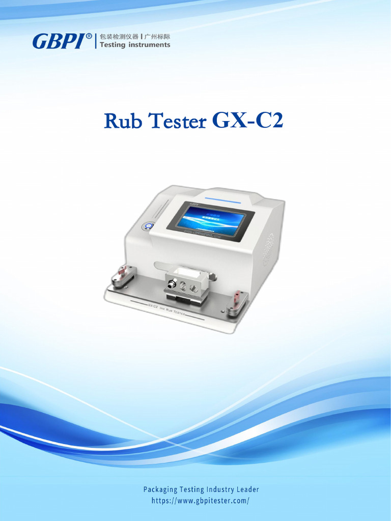 GX-C2 Rub Tester Catalog - GBPI | PDF | Friction