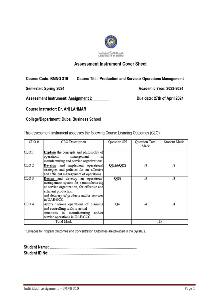 BMNG 310 Assignment 2 | PDF | Decision Making