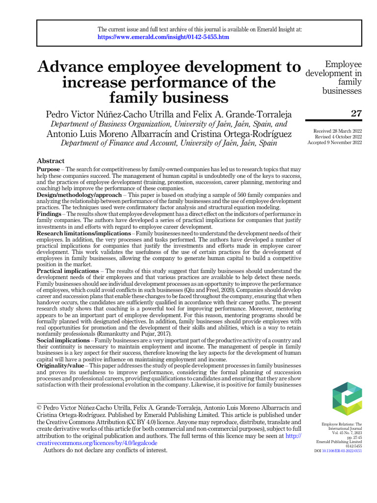 Advance Employee Development To Increase Family Business | PDF | Mentorship