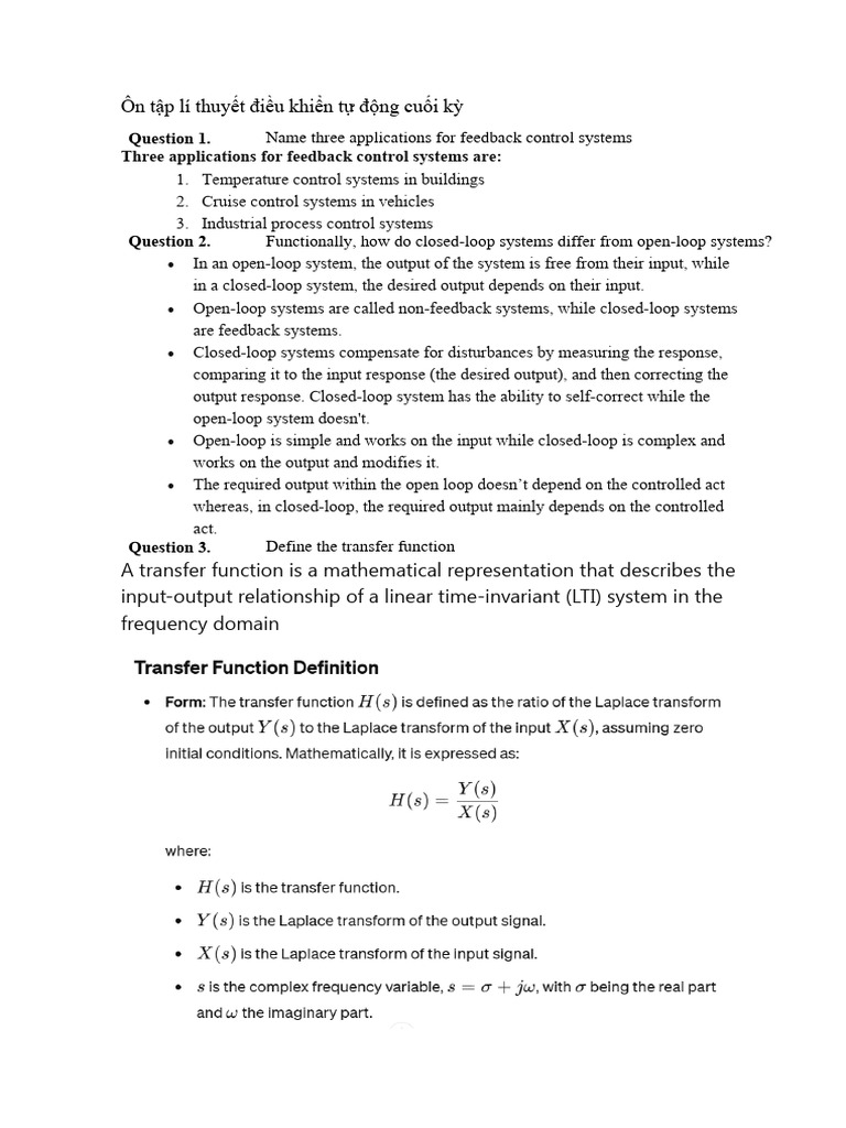 Feedback Control Systems Overview | PDF | Control Theory | Feedback
