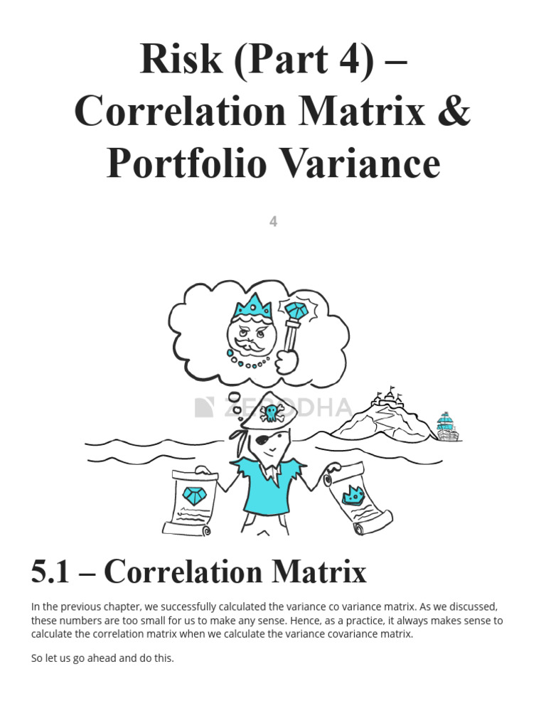 Risk Part 4 Correlation Matrix And Portfolio Variance Varsity By Zerodha All Things Stock