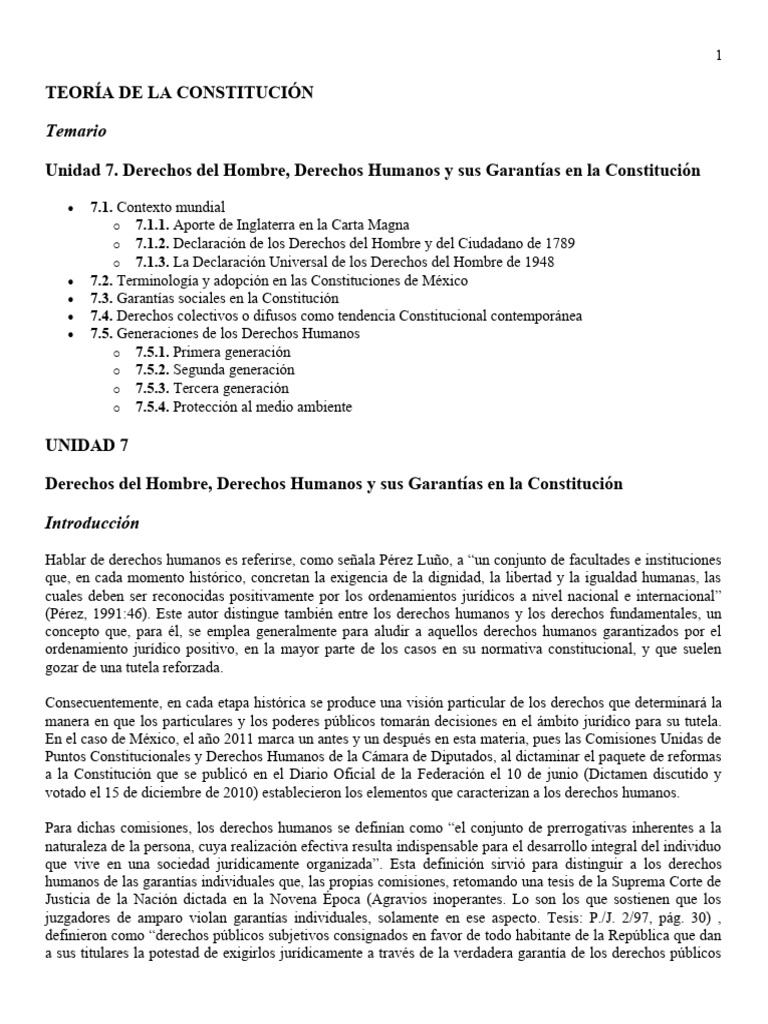 Derechos Del Hombre, Derechos Humanos y Sus Garantías en La ...