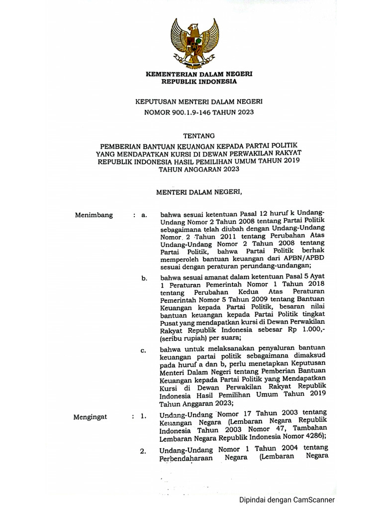 Kepmendagri Dirjen Polpum Banpol Yang Mendapatkan Kursi Di DPR RI Hasil ...