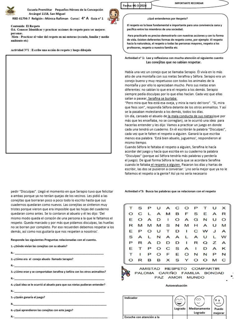 Guia #1 para 4° PHC 2024 | PDF
