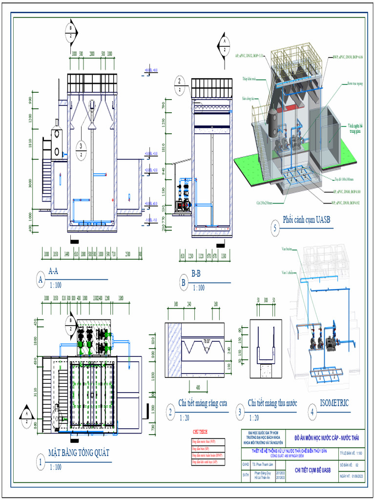 Cụm Bể Uasb Final - Khung in a2 | PDF