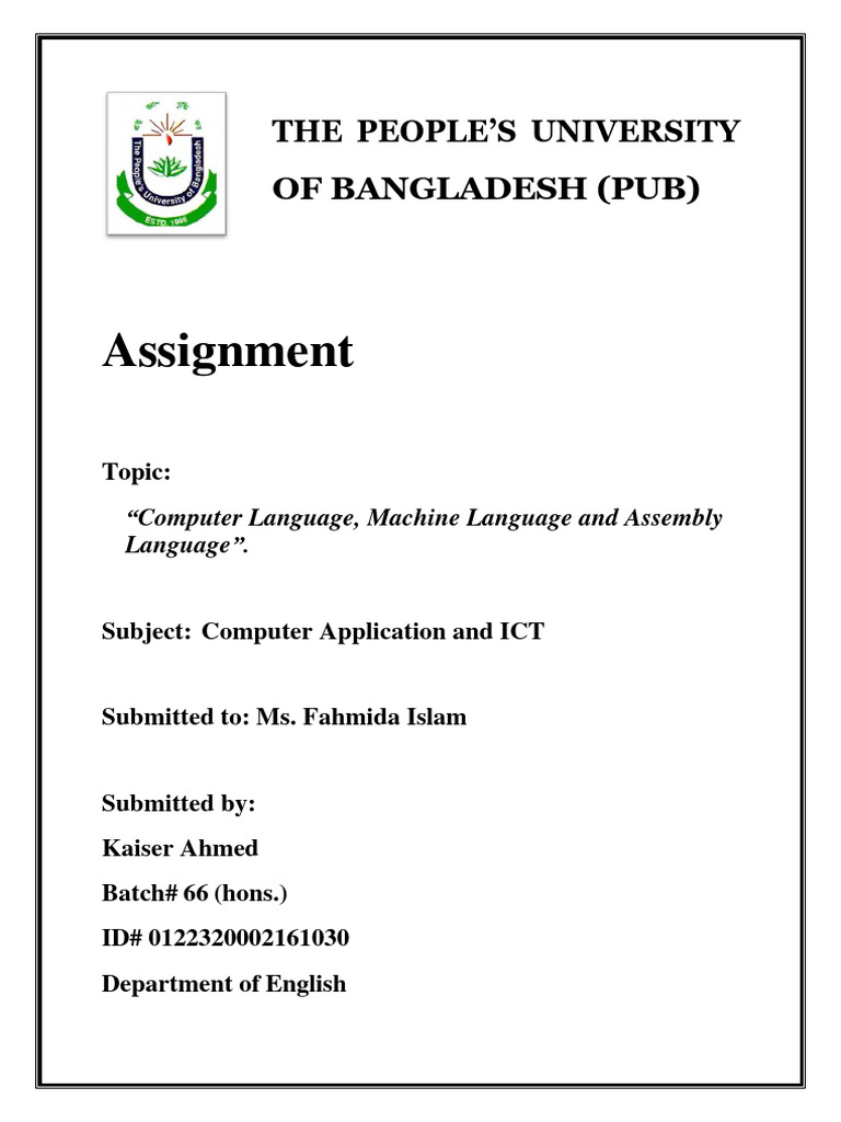 CAICT Assignment | Download Free PDF | Assembly Language | Computer Programming