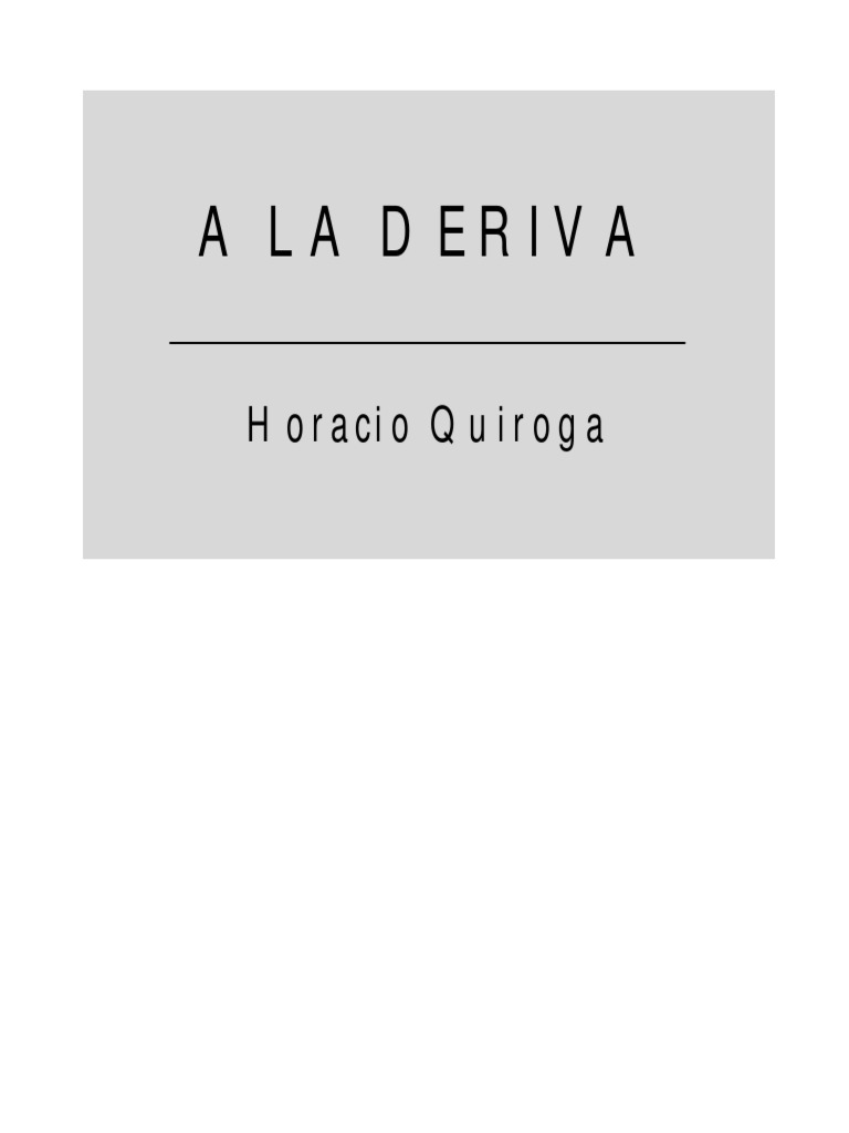 A La Deriva - Horacio Quiroga - PDF | PDF