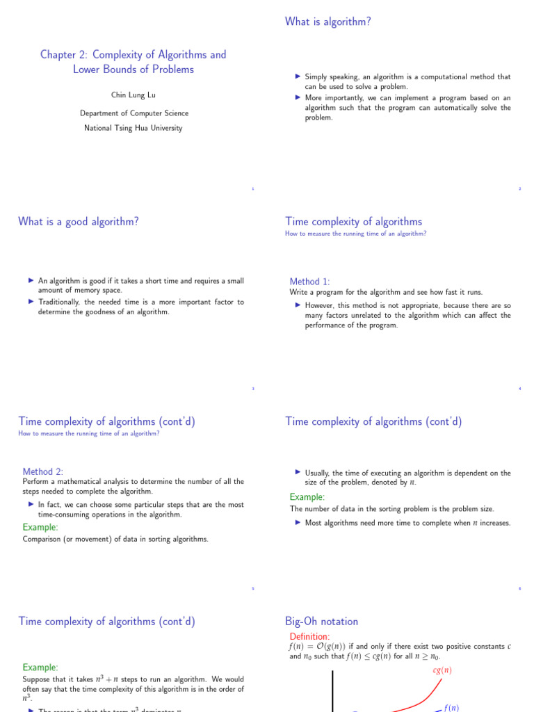 Chap2 Algo2024 Slide | PDF | Time Complexity | Computational Complexity Theory