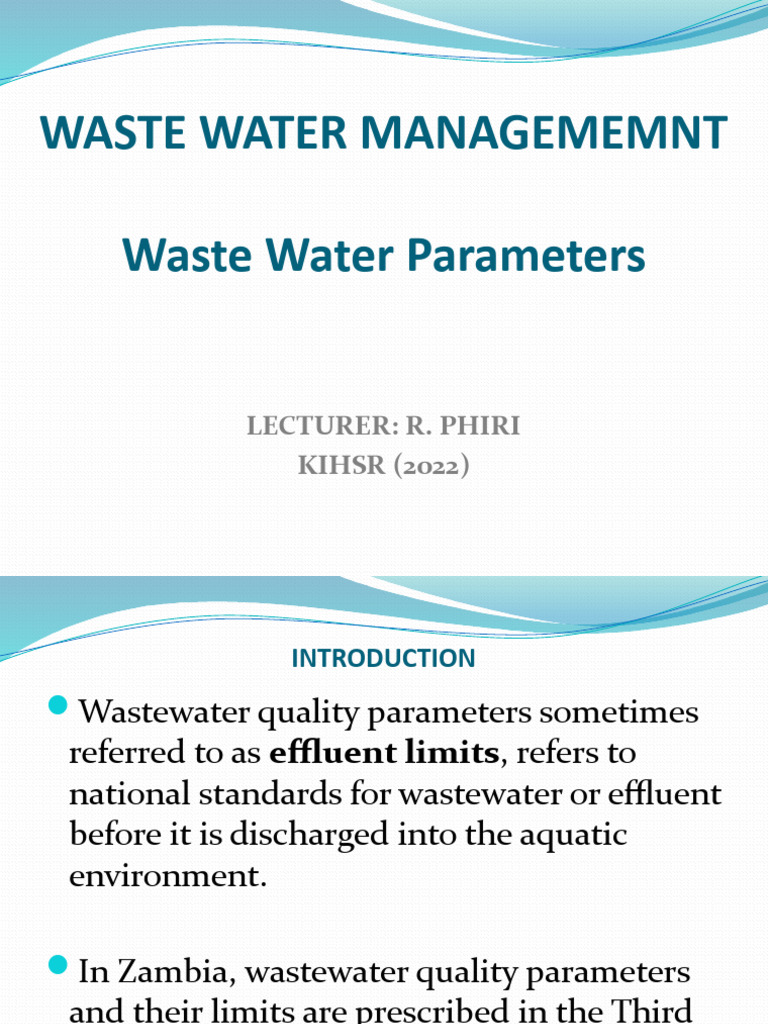 Wastewater Quality Parameters Overview | PDF | Aquatic Ecosystem | Water