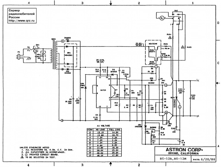 Astron RS-12A, RS-12M Schematic | PDF