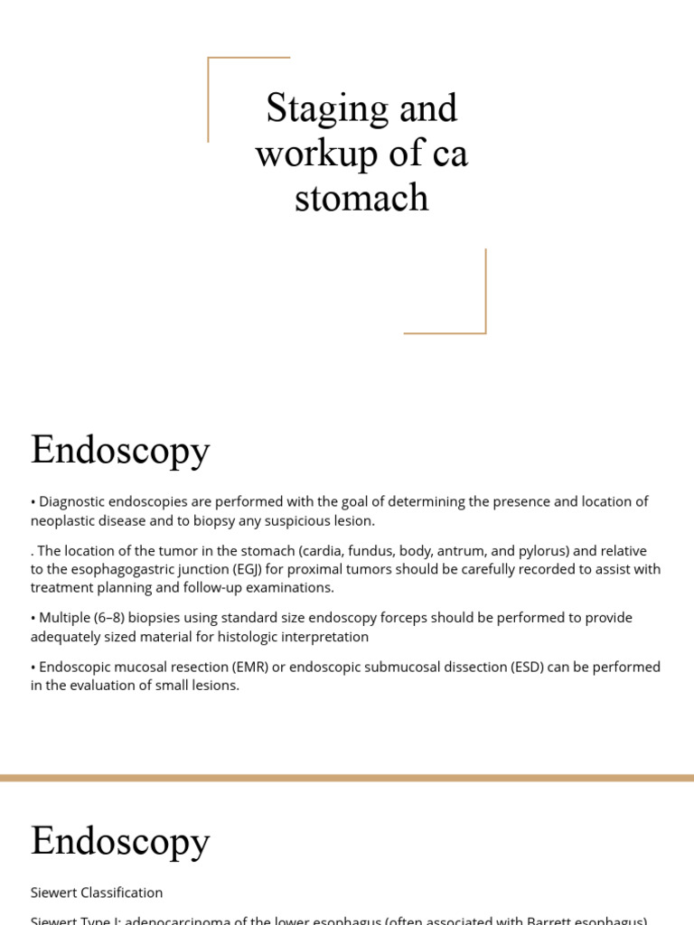 Staging and Workup of Gastric Cancer | PDF