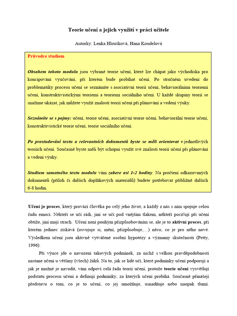 Teorie Uceni | PDF