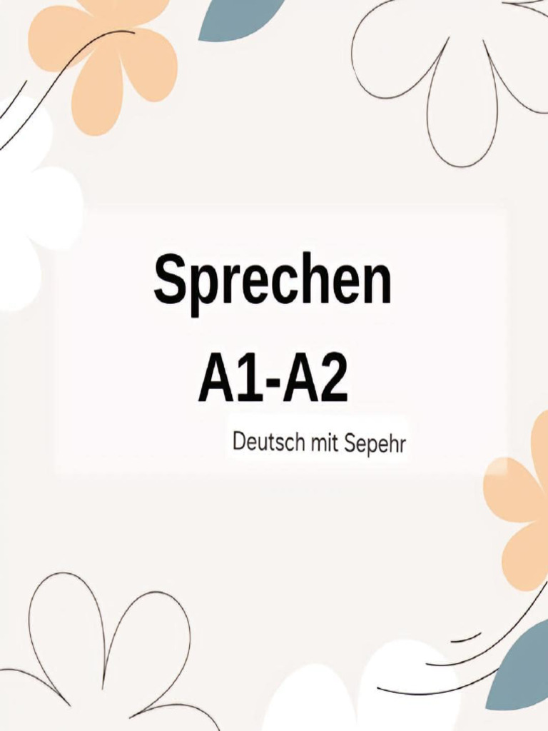 sprechen A2 tiếng đức thông dụng | PDF
