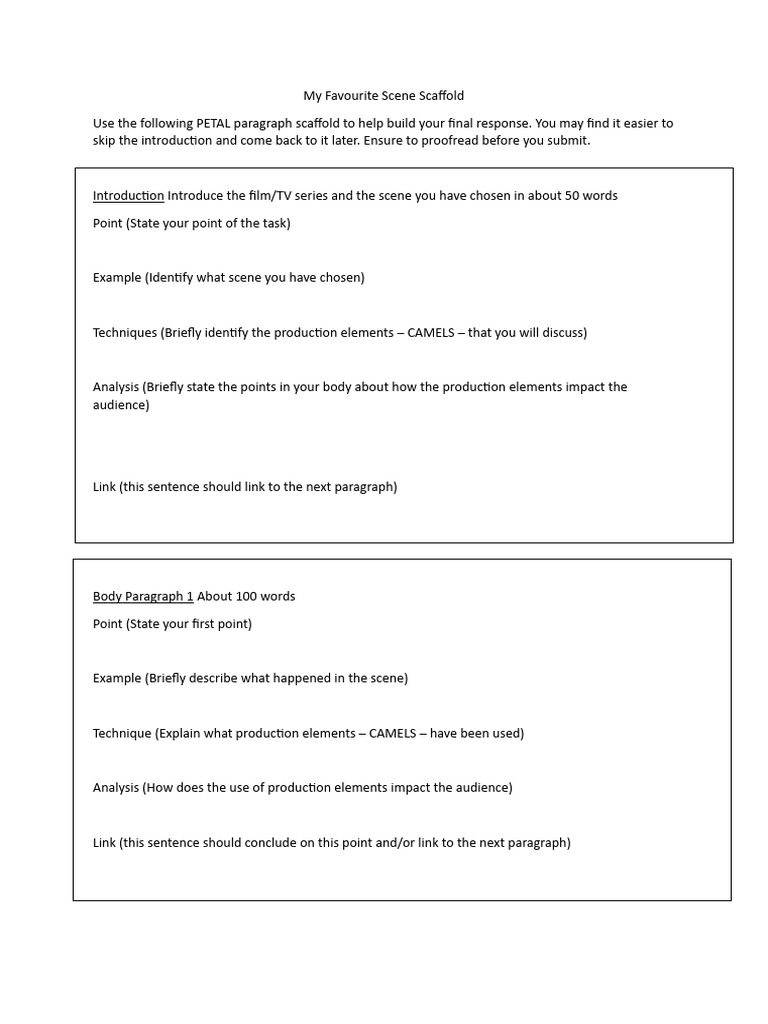 PETAL Paragraph Scaffold Guide | PDF