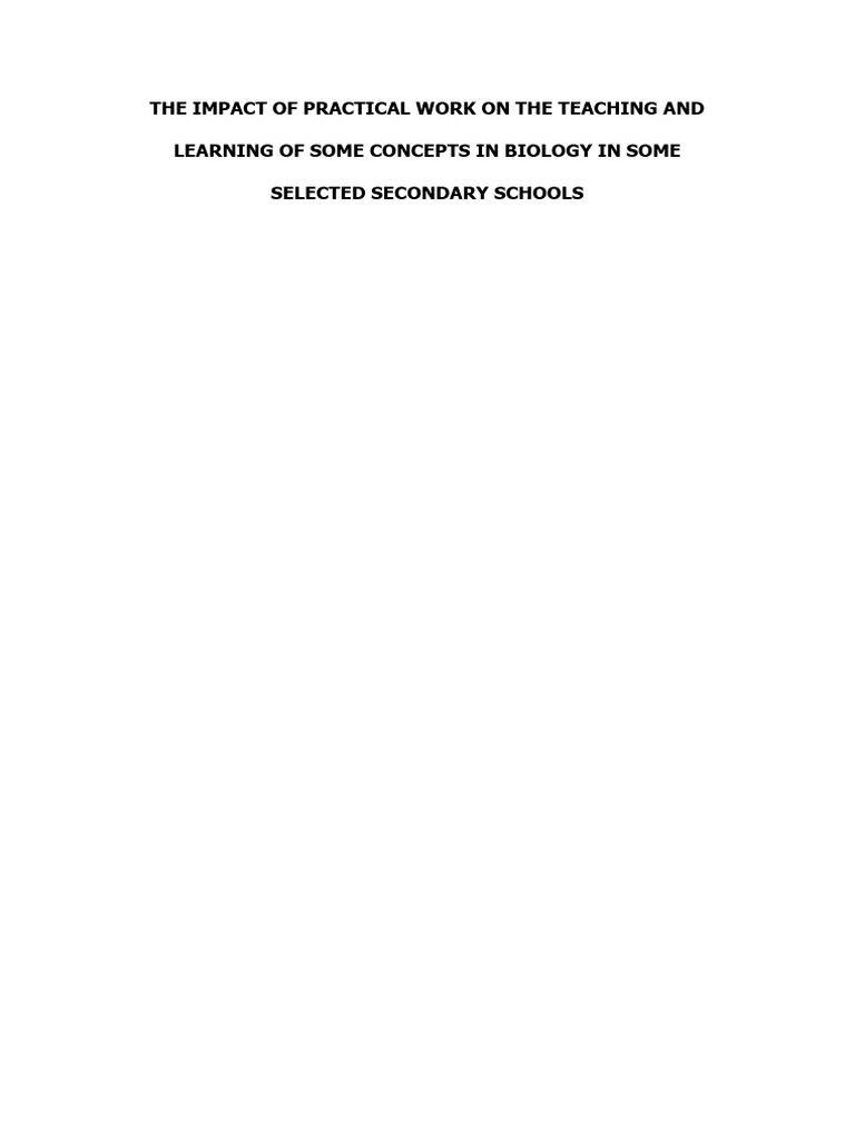 Impact of Practical Work in Biology | PDF | Science | System