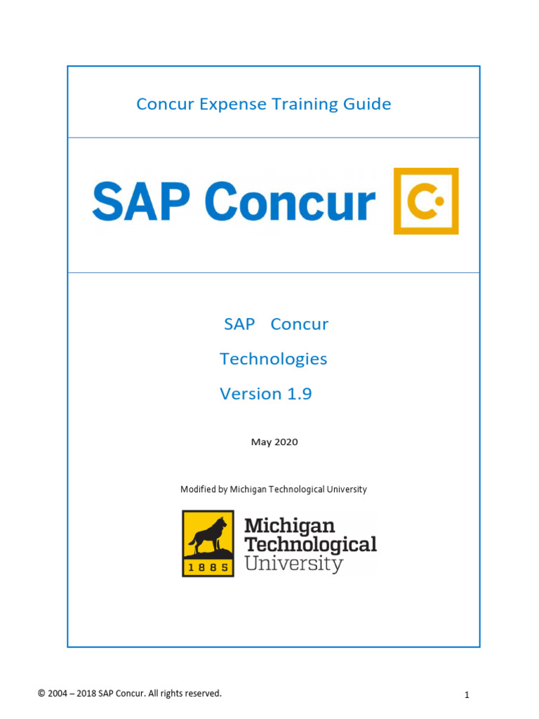 Concur Expense Training Guide v1.9 | PDF | Per Diem | Credit Card