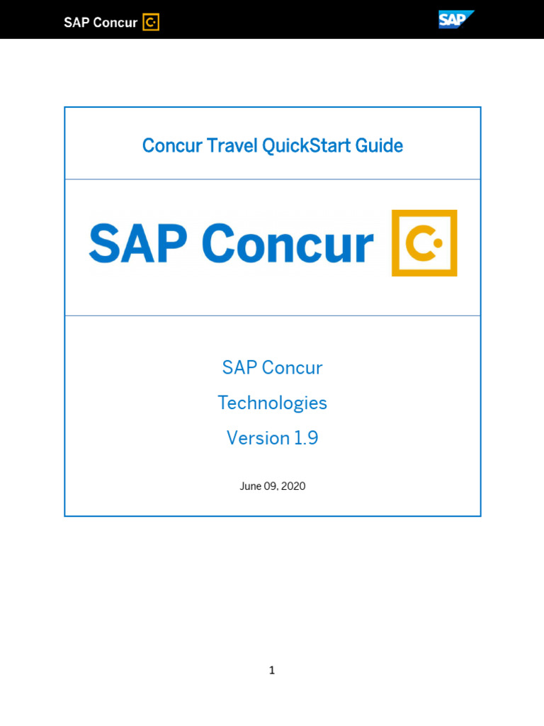 Concur Travel QuickStart Guide v1.9 | PDF | Frequent Flyer Program ...