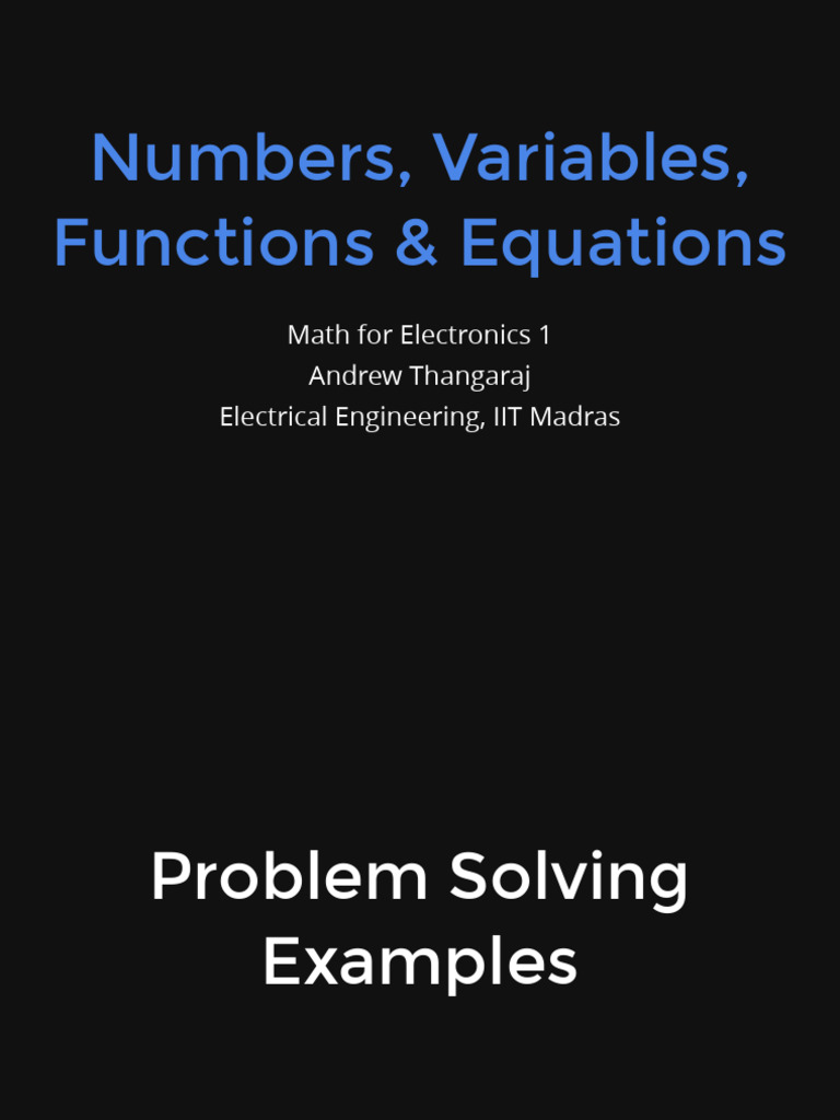 Lectures1 2-1 7 | Download Free PDF | Equations | Variable (Mathematics)