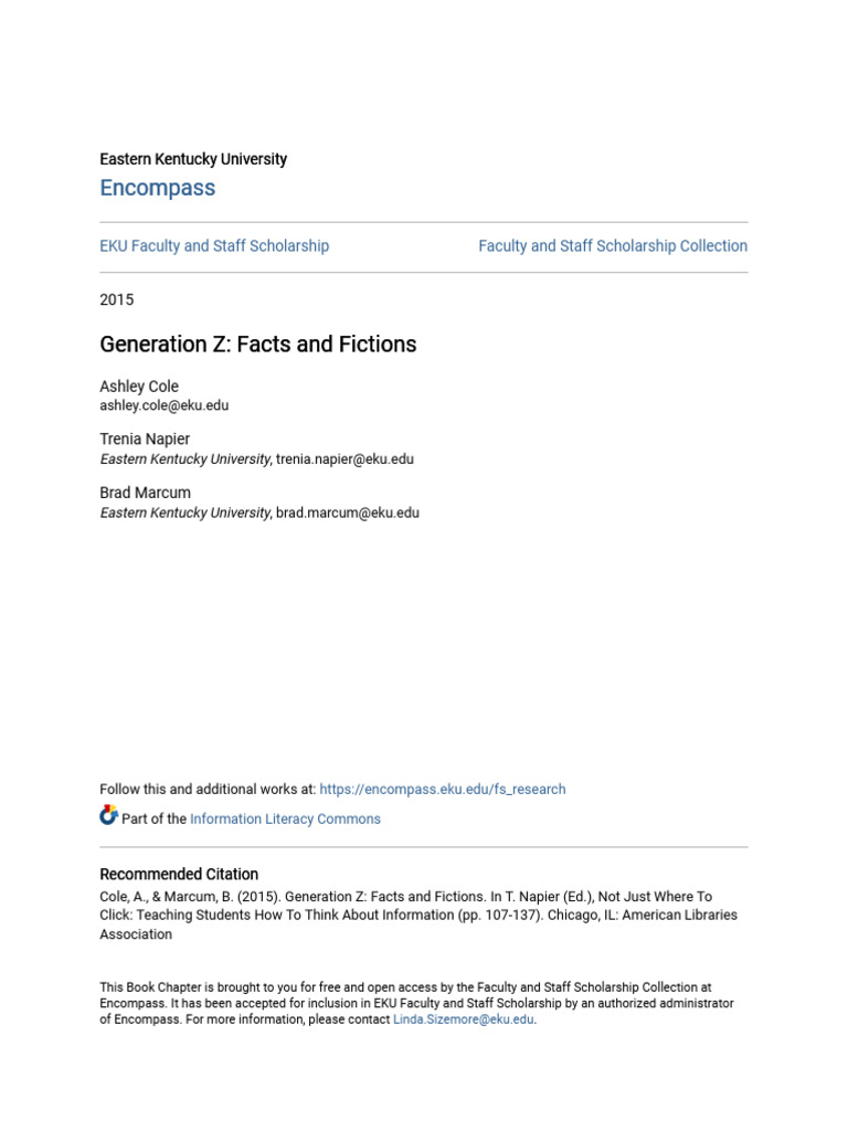 Generation Z: Information Insights | PDF | Knowledge | Epistemology