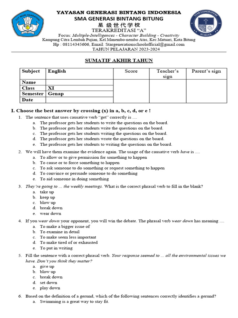 SAT English G11 | PDF | Syntax | Linguistics
