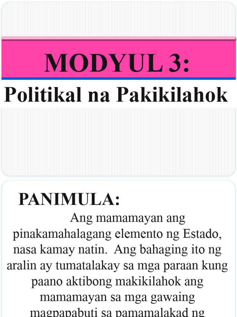 Politikal Na Pakikilahok | PDF