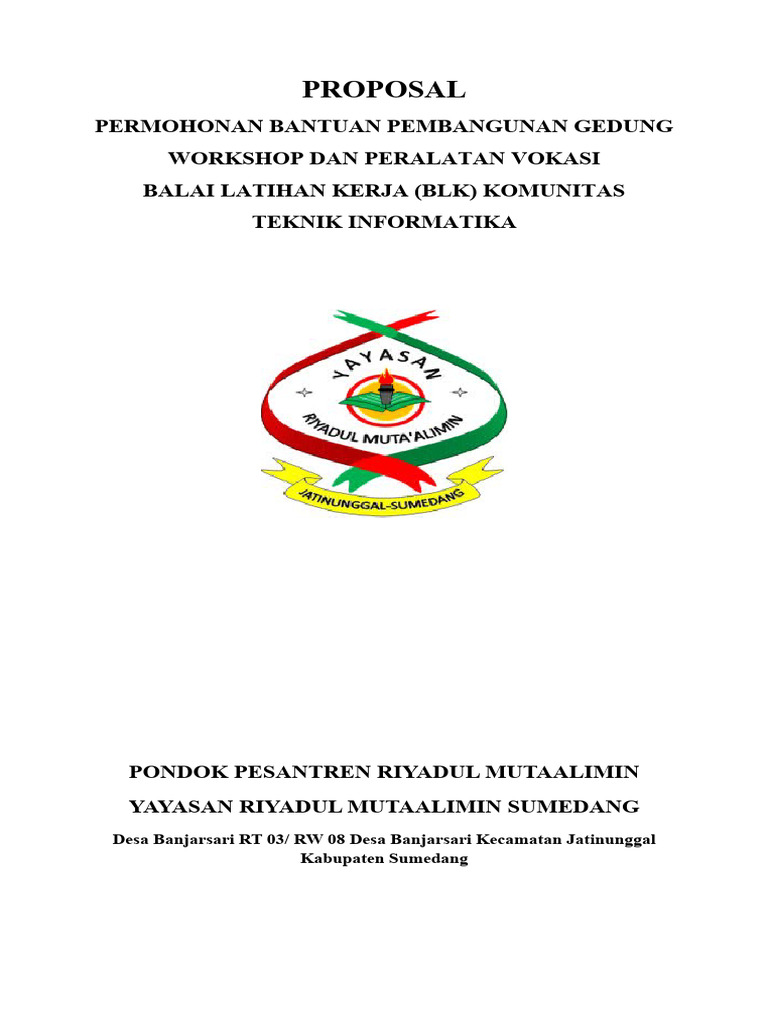 Proposal Pembangunan BLK Teknik Informatika | PDF