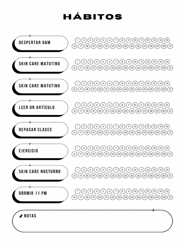 Planner de Hábitos | PDF