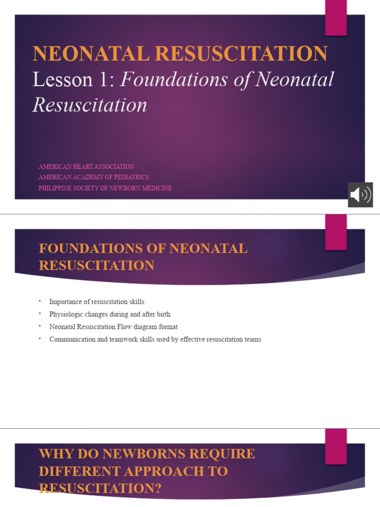 NRP Lesson 1 | PDF | Cardiopulmonary Resuscitation | Lung