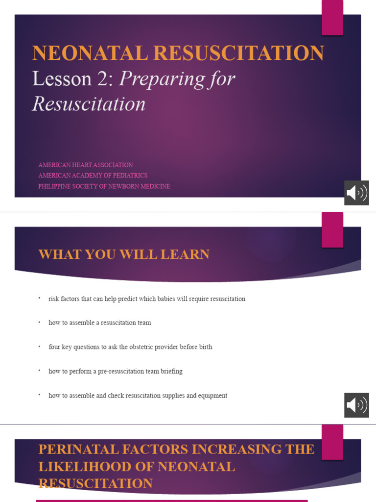 NRP Lesson 2 - Preparing For Resuscitation | PDF | Childbirth | Fetus