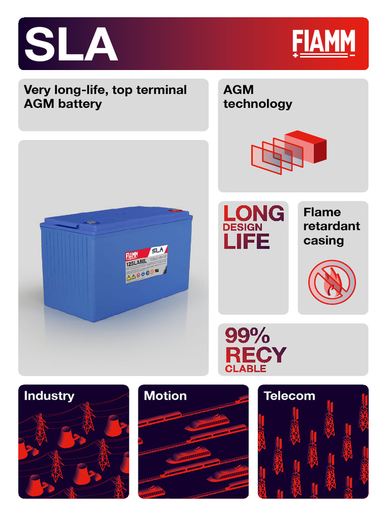 Fiamm SLA AGM Battery Overview | PDF | Energy Storage | Battery ...