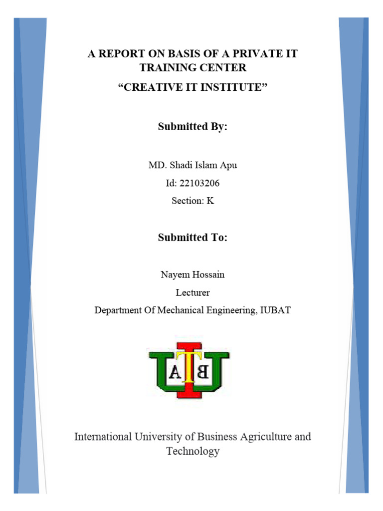 A Report On Basis of A Private It Training Center | PDF | Web Design ...