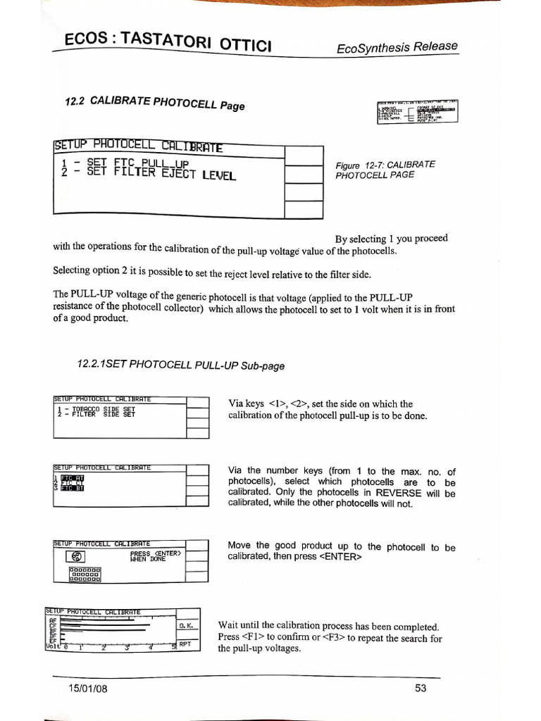 Ecos - Photocell Calibrate | PDF