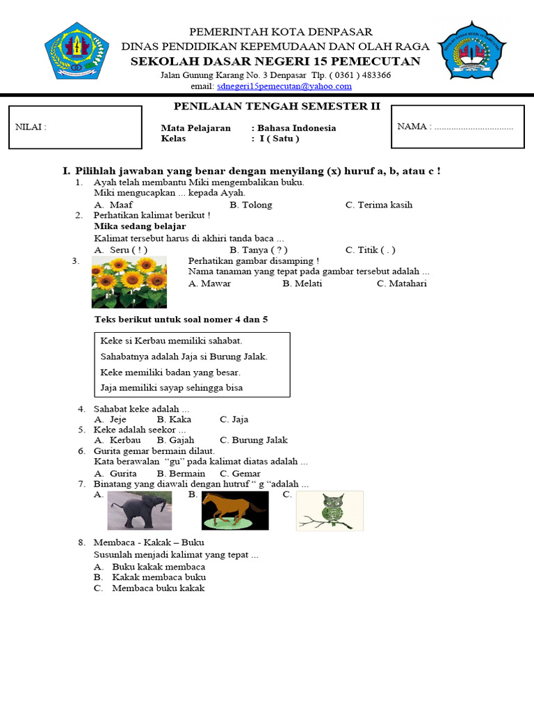 Bhs Indonesia 1 SMT 2 | PDF