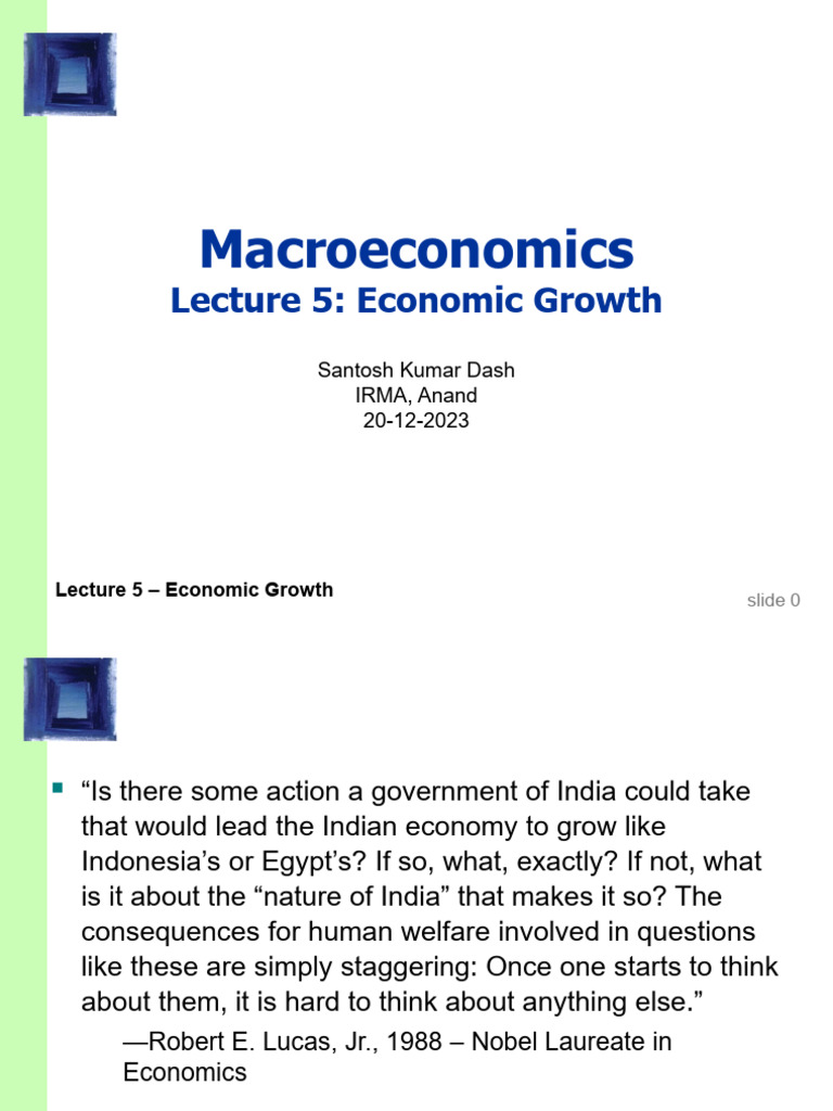 Lec5 Economic Growth | PDF | Economic Growth | Production Function