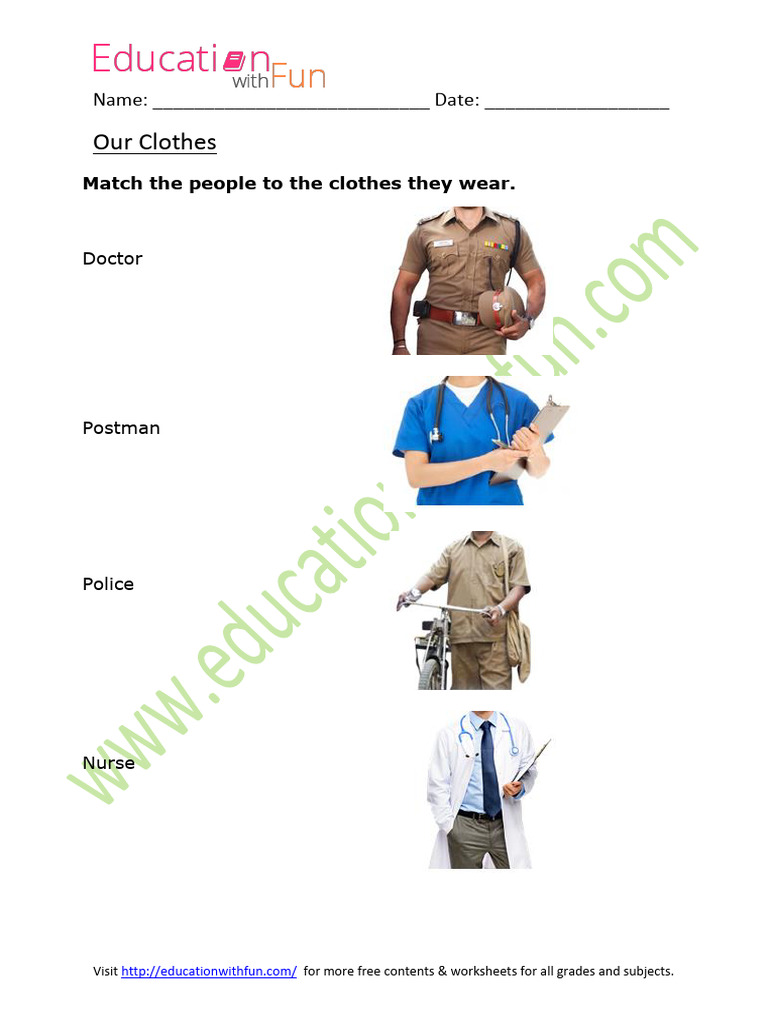 Our Clothes Worksheet 2 | PDF | Career & Growth | Social Science