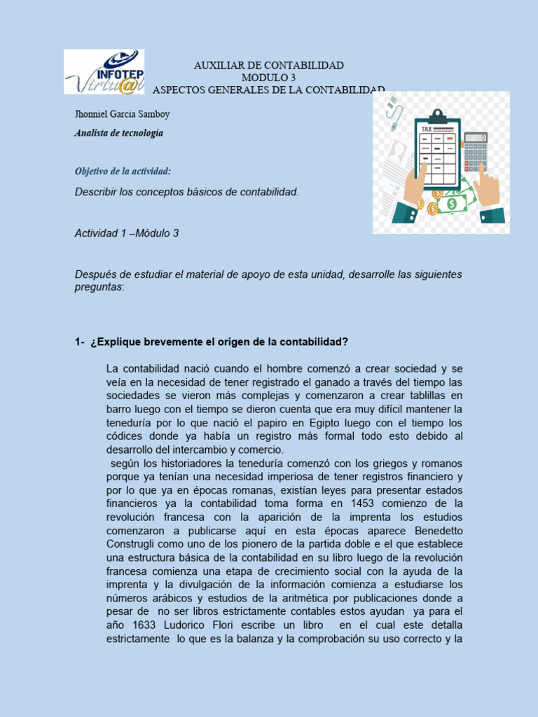 Actividad 1 Modulo 3 | PDF | Contabilidad | Contador