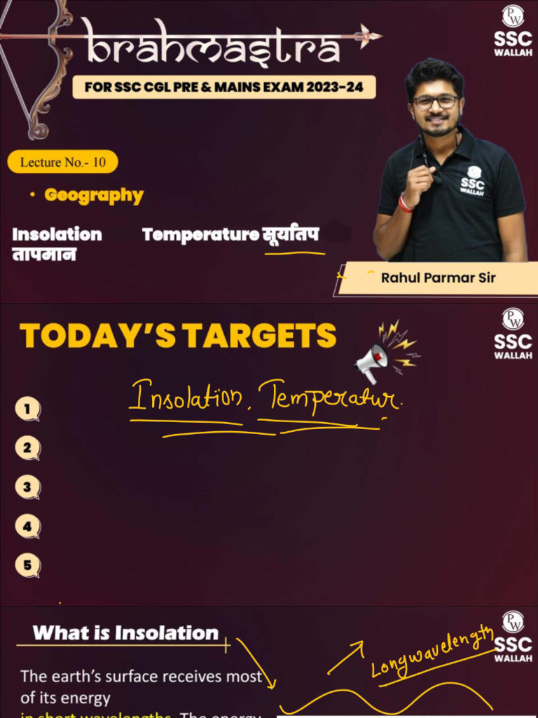 Insolation Temperature 10 Class Notes PD | PDF