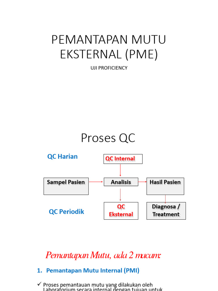 PEMANTAPAN MUTU EKSTERNAL (PME) | PDF